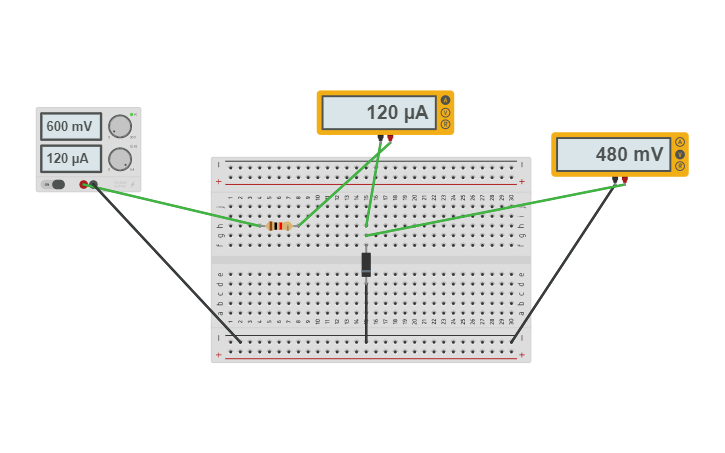 Circuit design EXP 1 PN DIODE - Tinkercad