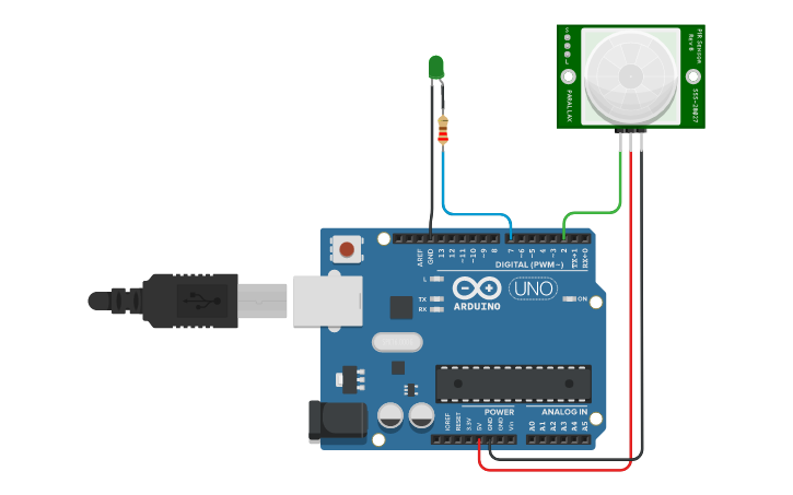 Circuit design Motion_Detector - Tinkercad