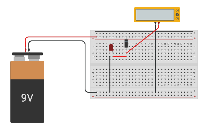 Circuit design Cener diode with LED | Tinkercad