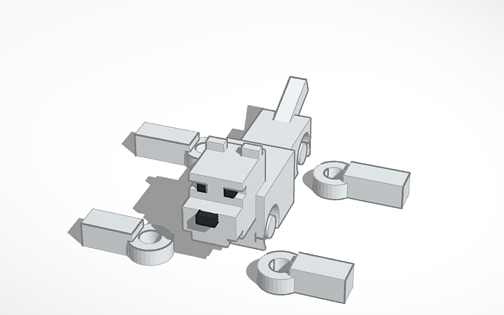 3D design Minecraft Wolf (movable) - Tinkercad