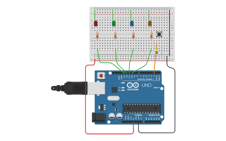 Circuit design 23 aprile esercizio | Tinkercad