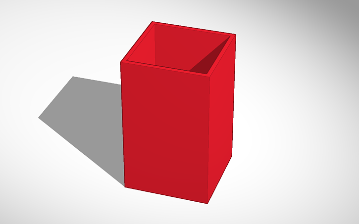 3D design square shaped pencil can - Tinkercad