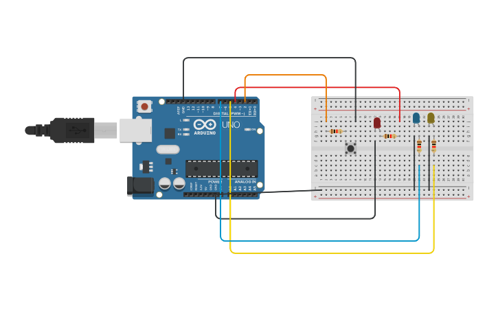 Circuit design push-button (input) 2.0 - Tinkercad
