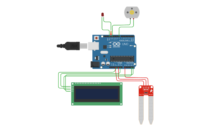 Circuit design Simple Automatic Plant Watering System | Tinkercad