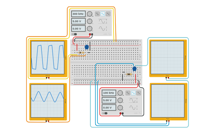 Circuit design LP and HP filters | Tinkercad