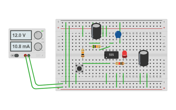 Circuit design Circuito monoestable - Tinkercad