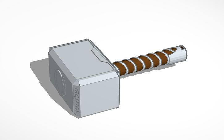 3D design Thor's hammer, Marvel Mjonoieshfj (whatever) - Tinkercad