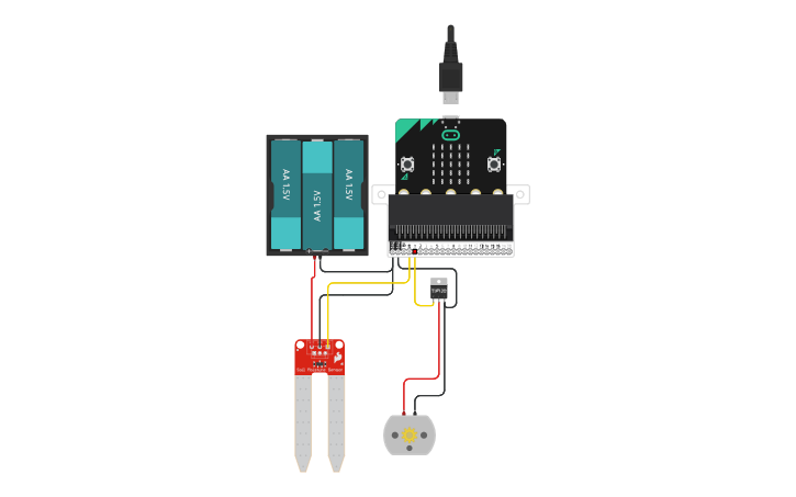 Circuit design Riego automatico - Tinkercad