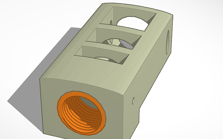 3D design airsoft pistol compensator with 14mm- thread - Tinkercad