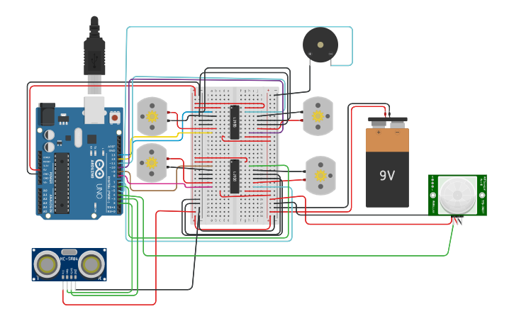 Circuit design robot - Tinkercad