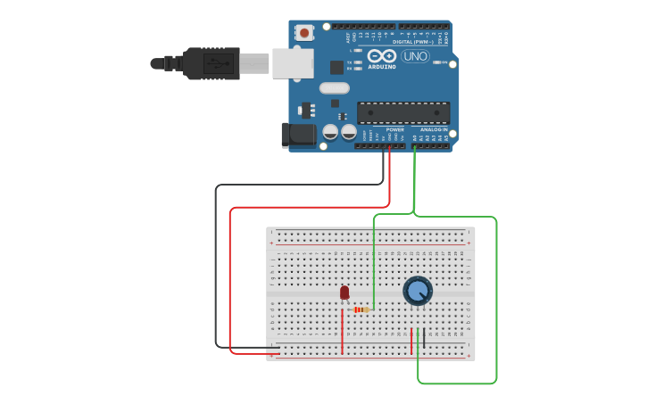 Circuit Design Varying Brightness Of Led Tinkercad