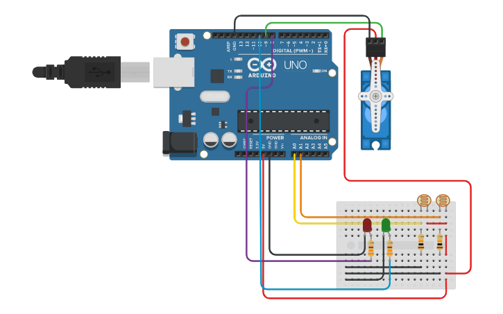 Circuit Design Solar Tracker Tinkercad