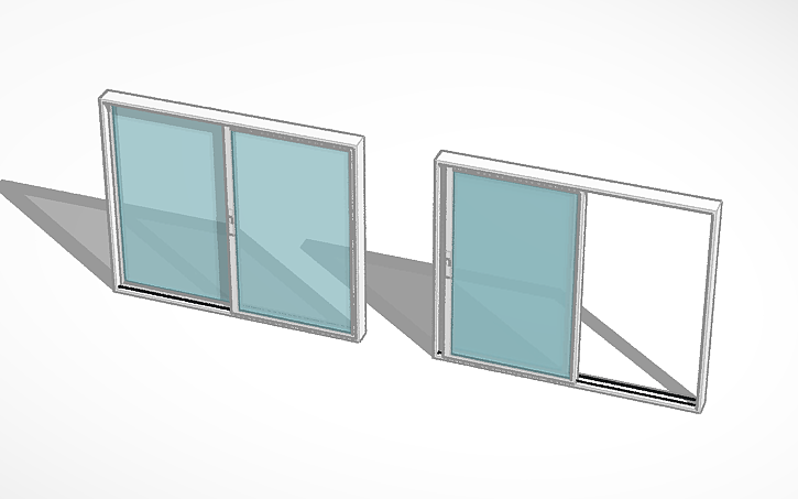 3D design Windows Sliding 72x60 - Tinkercad