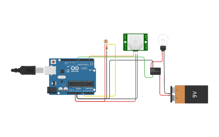 Circuit design smart light system - Tinkercad