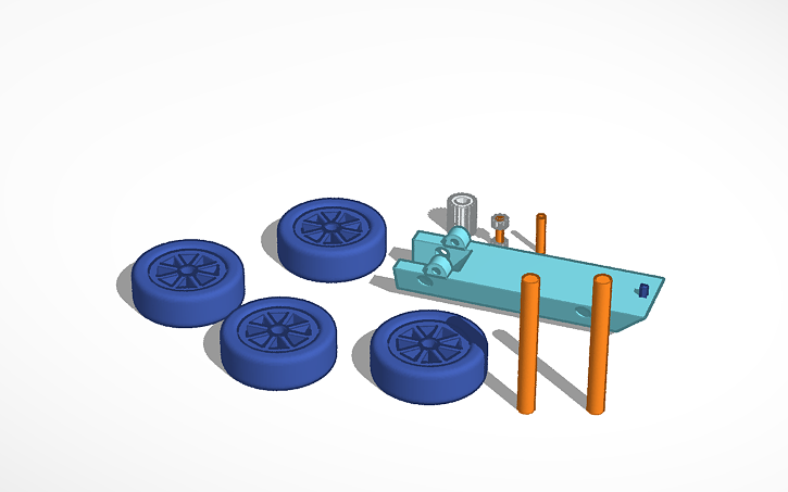 3D design Rubber Band Car - Tinkercad