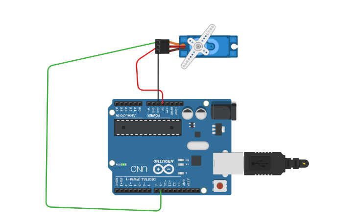 Circuit design CONDUCCIÓN DE UN SERVOMOTOR - Tinkercad