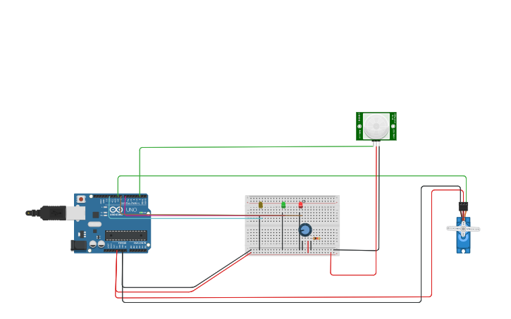 Circuit design Sensor lock - Tinkercad