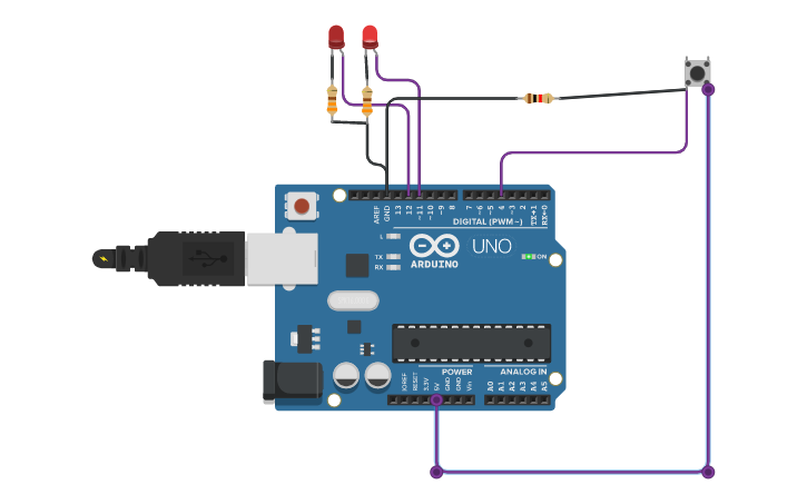 Circuit design Actividad N°4 Arduino - Tinkercad