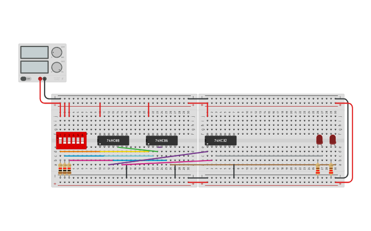 Circuit design Full_Adder | Tinkercad Circuit design Full_Adder | Tinkercad