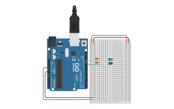 Circuit design Intermediate Circuit | Tinkercad
