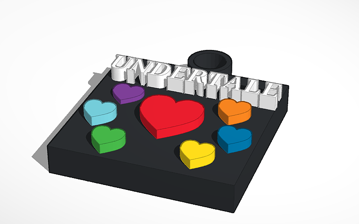3D design undertale key chain - Tinkercad