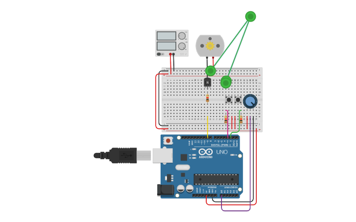 Circuit design entradas y salidas | Tinkercad