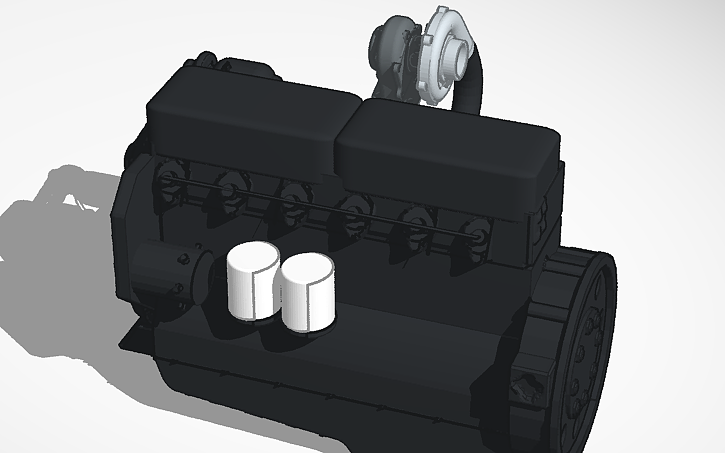 3D design White-Hercules 7.8L Diesel Engine - Tinkercad