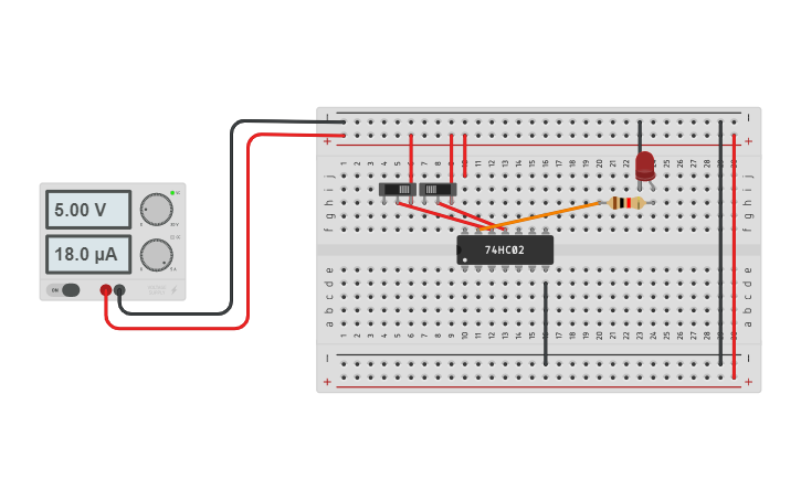 Circuit Design Nor Gate Tinkercad
