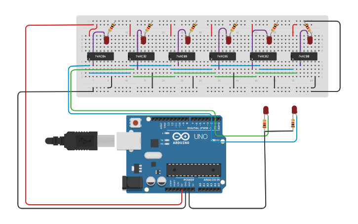 Circuit design Logic Gates - Tinkercad