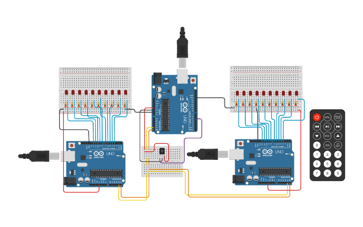 Circuit design Master and Slave IR - Tinkercad