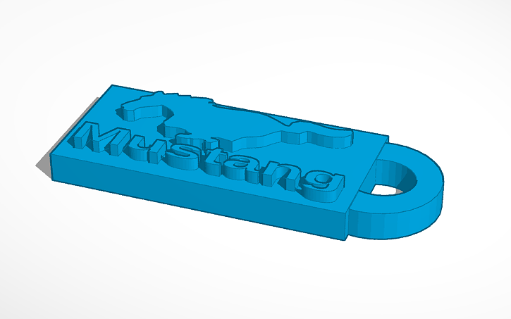 3D design Mustang Keychain - Tinkercad
