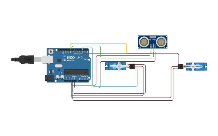 Circuit Design Servo Rotation Tinkercad