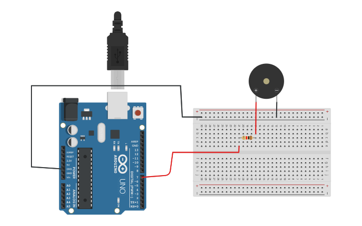 Circuit design PIEZO-DEMO - Tinkercad