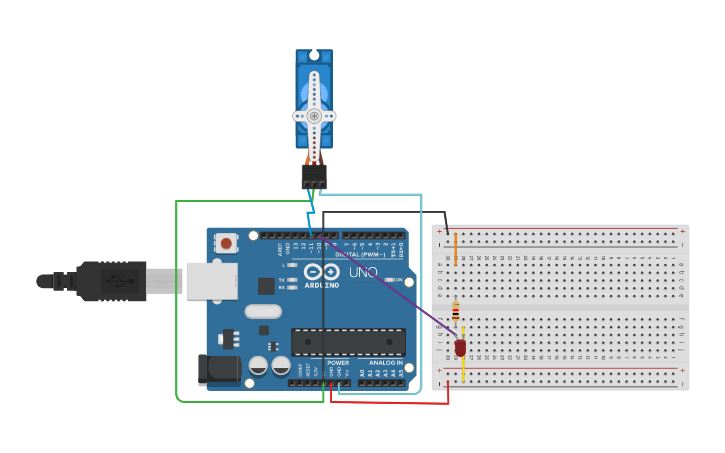 Circuit design Servos 3 | Tinkercad