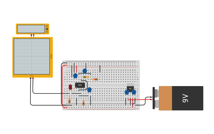 Circuit design 555 Timer clock - Tinkercad