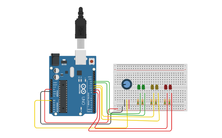 Circuit design potenciometro com a funçao map - Tinkercad