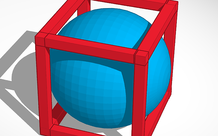 3D design ball in a cube | Tinkercad