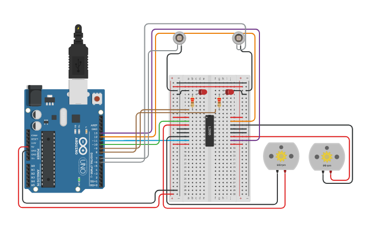 Circuit design Jobsheet 3 - Line Follower | Tinkercad