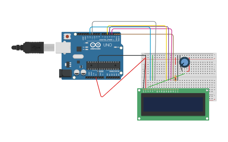 Circuit design LCD | Tinkercad