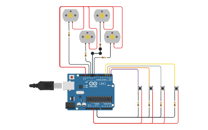 Circuit design Atividade 4 - Motores no Arduino - Tinkercad