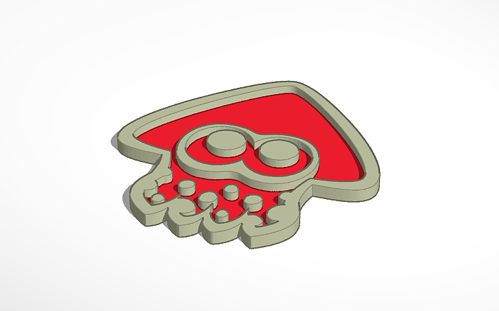 3d Design Squid Splatoon Keychain Tinkercad