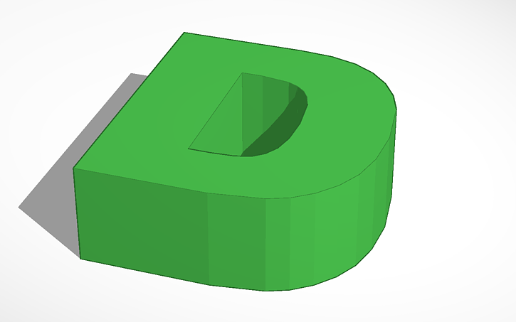 3D design Letter D - Tinkercad