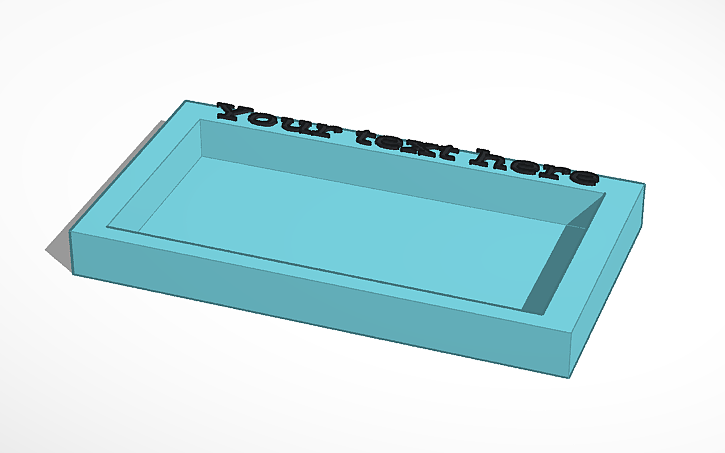 3D design Blue EDITABLE Picture Frame - Tinkercad
