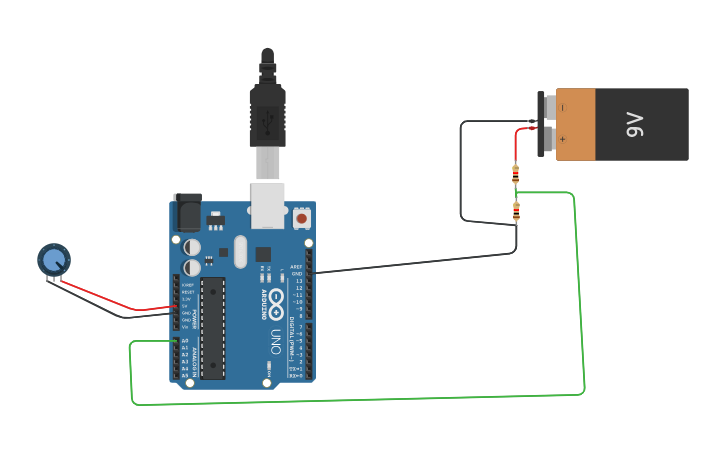 Circuit design Analog and digital values - Tinkercad