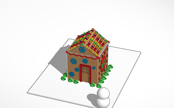 3D design Gingerbread House - Tinkercad