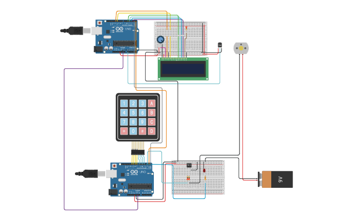 Circuit Design Comunicación Serial Tinkercad