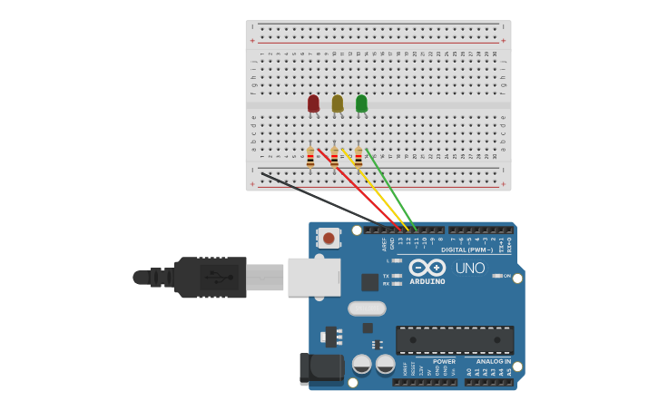 Circuit design Arduino Protoboard 5 - Tinkercad