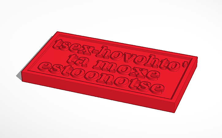 3D design Cheyenne language "Library" sign | Tinkercad