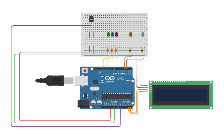 Circuit design Controlador de Temperatura - Tinkercad