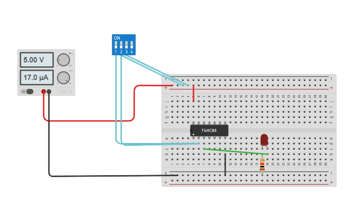 Circuit design EX-OR GATE | Tinkercad